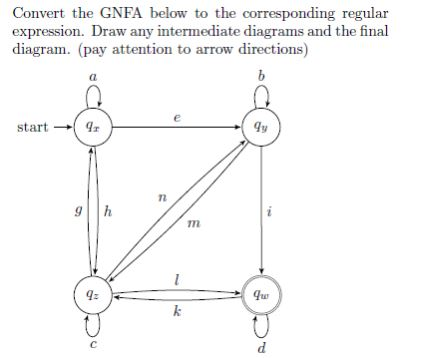 Solved Convert the GNFA below to the corresponding regular | Chegg.com