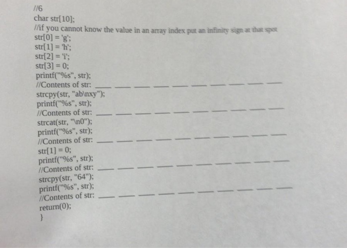 Solved char str[10]; /if you cannot know the value in an | Chegg.com