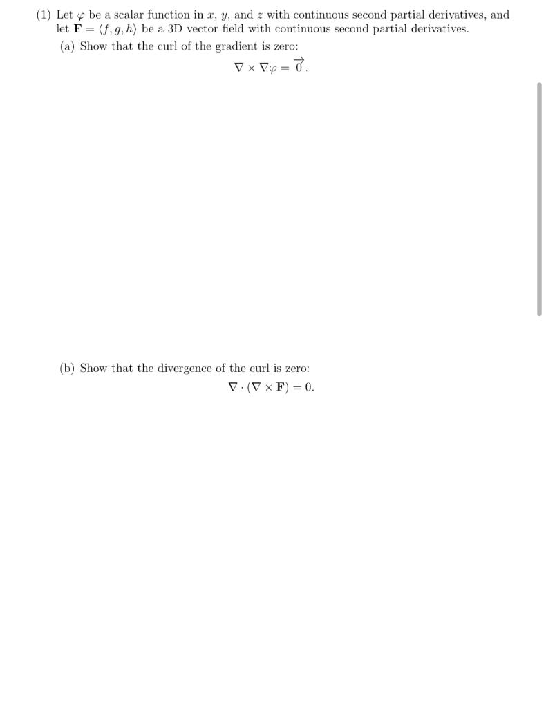 Solved (1) Let φ be a scalar function in x,y, and z with | Chegg.com