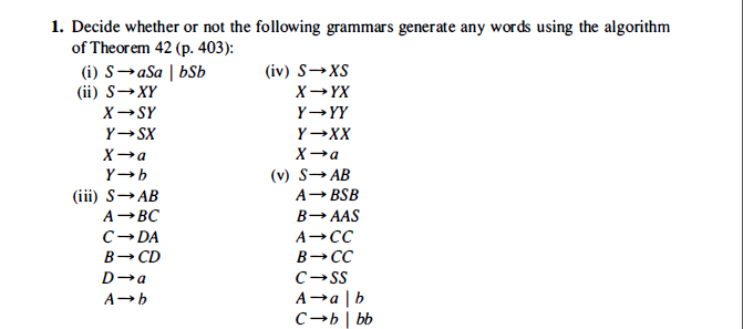 Solved 1. Decide whether or not the following grammars | Chegg.com
