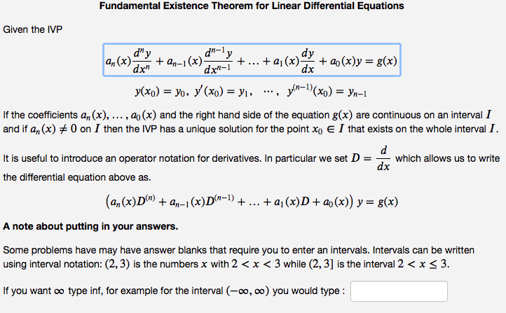 Solved Fundamental Existence Theorem for Linear Differential | Chegg.com
