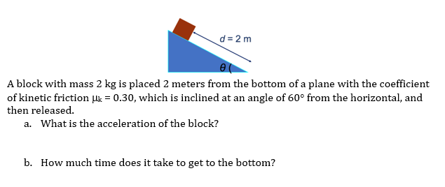 Solved A block with mass 2 kg is placed 2 meters from the | Chegg.com