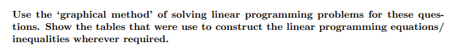 Solved Use the 'graphical method' of solving linear | Chegg.com