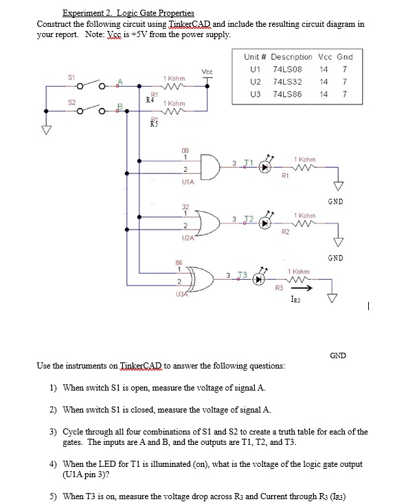 Solved Experiment 2 Logic Gate Properties Construct The 