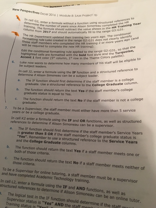 New Perspectives Excel 2016 | M Module 8: SAM Project | Chegg.com