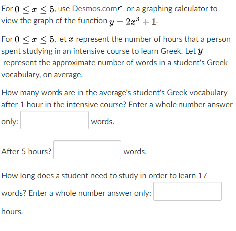 Solved For 0x5, use Desmos.com or a graphing calculator to | Chegg.com
