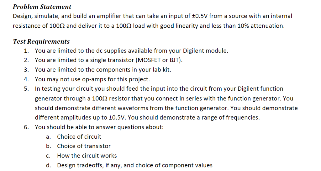 Problem Statement Design, simulate, and build an | Chegg.com