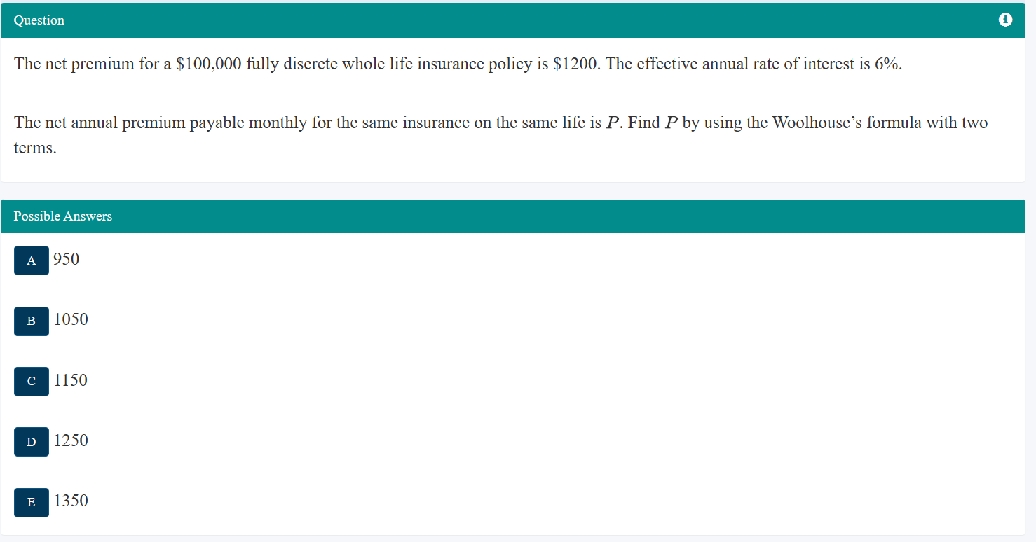 Solved The net premium for a $100,000 fully discrete whole | Chegg.com
