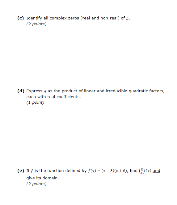 Solved Let g be the function defined by | Chegg.com
