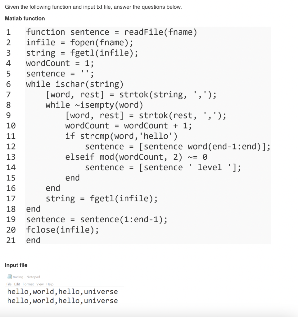 Solved What is the value stored in 'sentence' after | Chegg.com