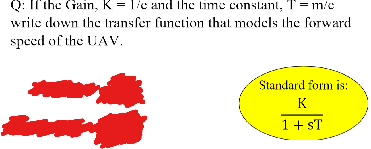 Solved Q: If the Gain, K=1/c and the time constant, T=m/c | Chegg.com