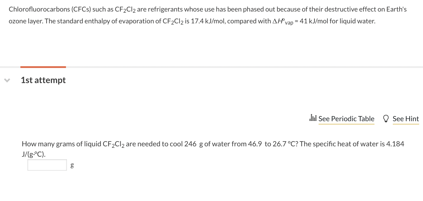 Solved Chlorofluorocarbons (CFCs) such as CF2Cl2 are | Chegg.com