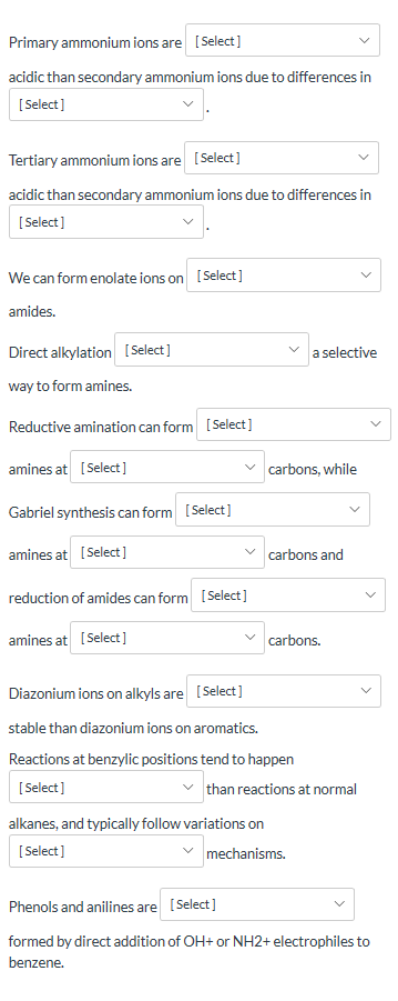 Solved Primary ammonium ions are [Select] acidic than | Chegg.com