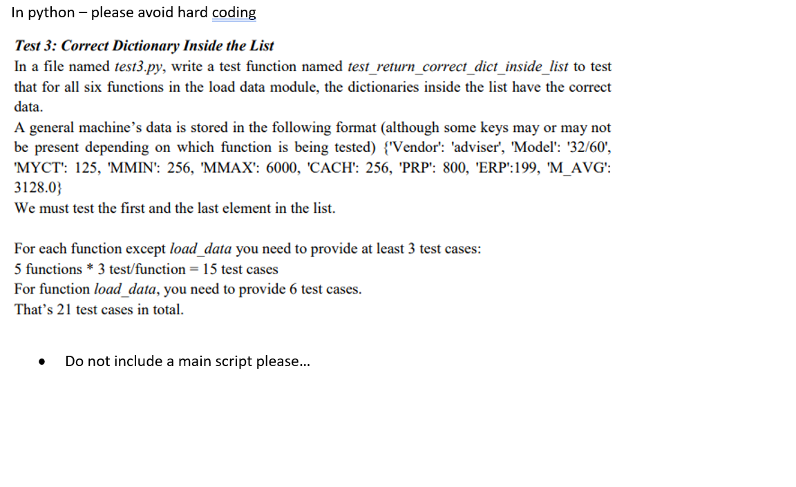Solved Test 3: Correct Dictionary Inside the List In a file | Chegg.com Solved Test 3: Correct Dictionary Inside the List In a file | Chegg.com