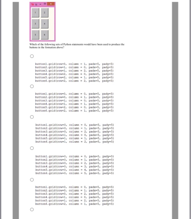 Solved Consider a Python GUI program that produces a window | Chegg.com