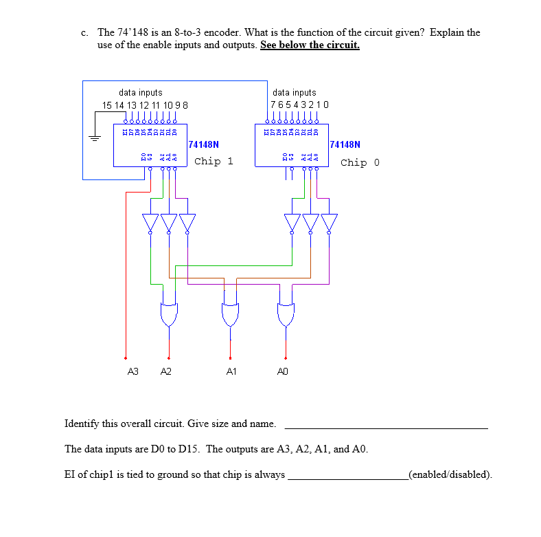 Solved C. The 74°148 is an 8-to-3 encoder. What is the | Chegg.com