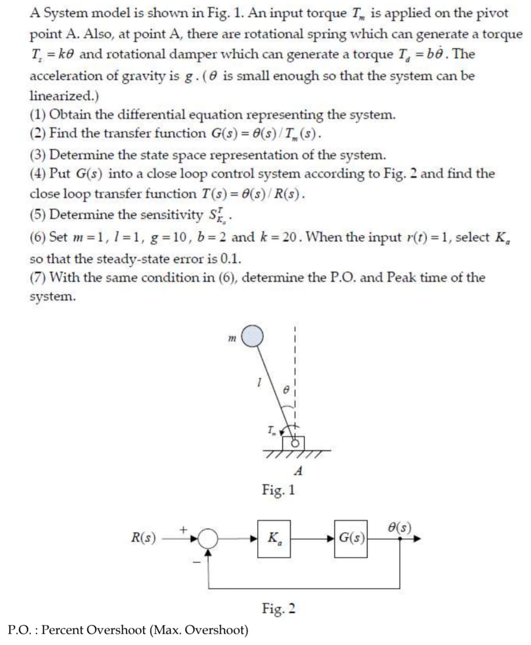 Solved A System model is shown in Fig. 1. An input torque Tm | Chegg.com