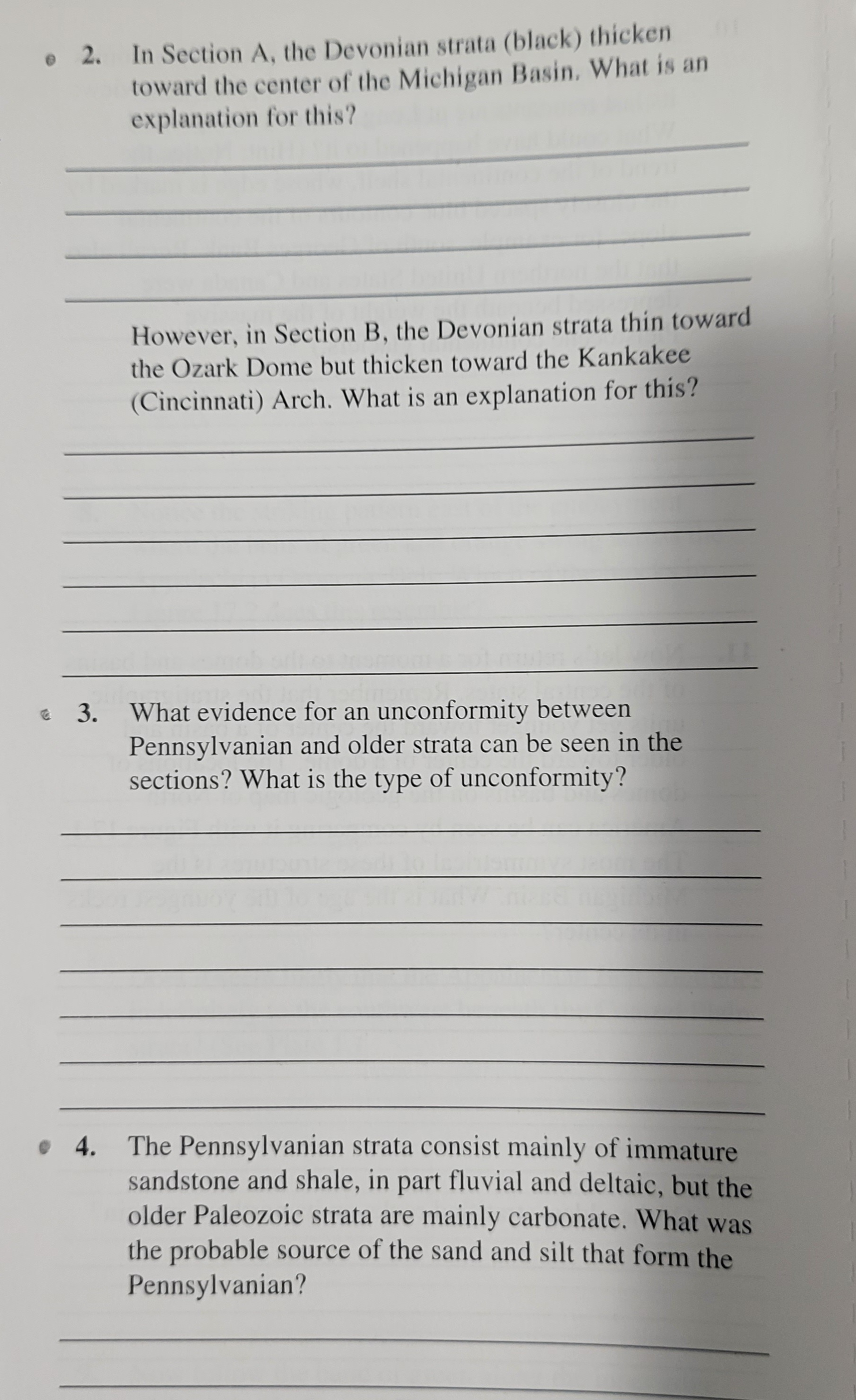 The geologic map shows the strata where they are | Chegg.com