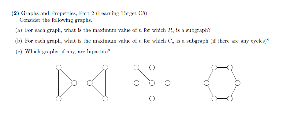 Solved (2) Graphs and Properties, Part 2 (Learning Target | Chegg.com