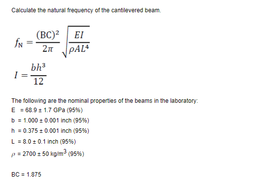 Solved Calculate the natural frequency of the cantilevered | Chegg.com
