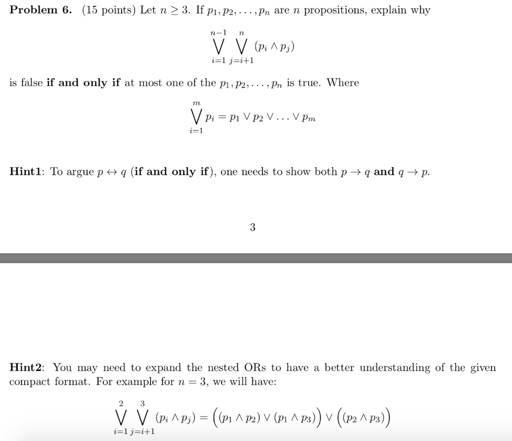 Solved Problem 6. (15 points) Let n > 3. If P1, P2, ..., Pn | Chegg.com