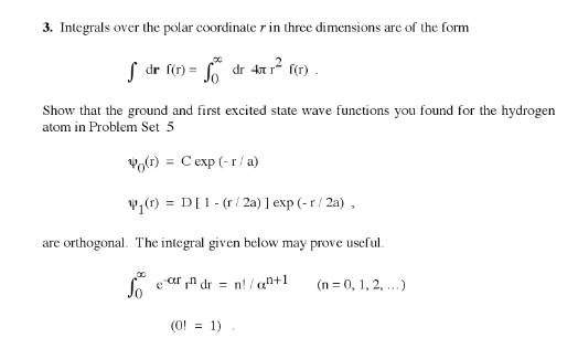 Solved 3. Integrals over the polar coordinater in three | Chegg.com