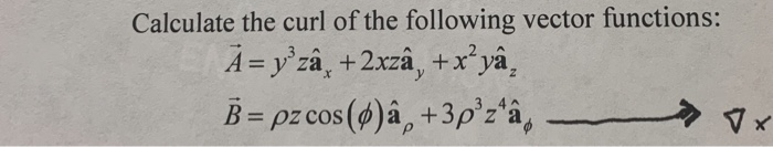 Solved Calculate The Curl Of The Following Vector Functions 5760