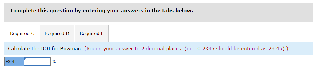 Solved BOWMAN DIVISION Income | Chegg.com