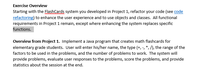 Solved Exercise Overview Starting with the Flashcards system | Chegg.com