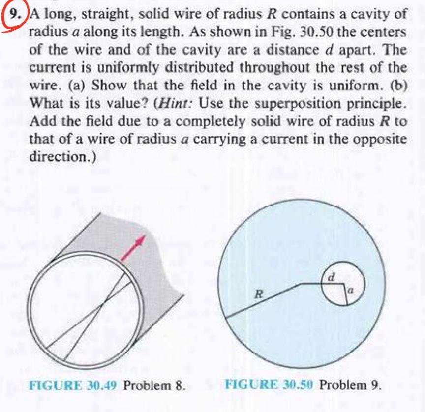 Solved 9. A long, straight, solid wire of radius R contains | Chegg.com