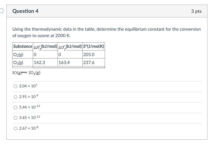Solved Using the thermodynamic data in the table, determine | Chegg.com