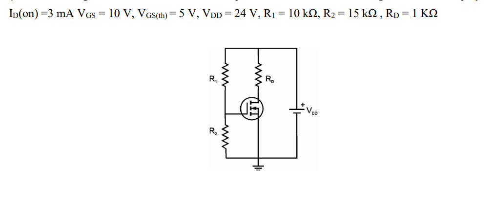 Solved Calculate the VDS and VGS voltages in the voltage | Chegg.com