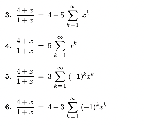 Solved Find a power series representation for 4+α 1+1 1 | Chegg.com