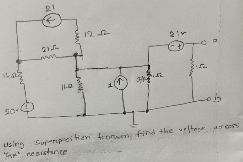 Solved (1) Find Mesh and Nodal Analysis using superposition | Chegg.com