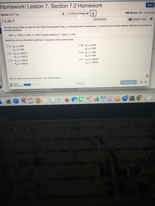 Solved Homework Lesson 7 Section 7 2 Homework Score 0 Of