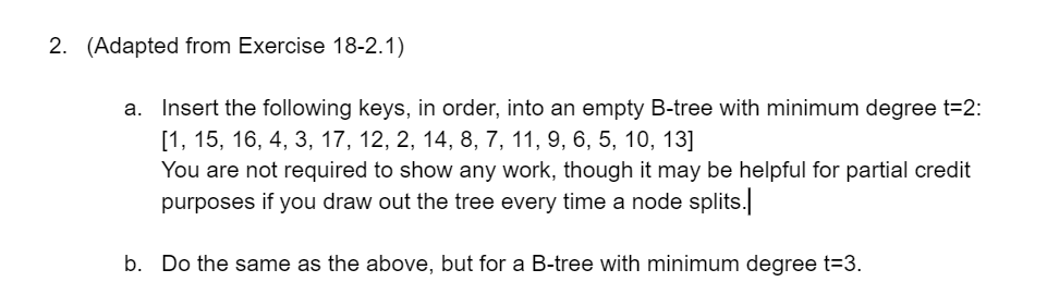 Solved 2. (Adapted from Exercise 18-2.1) a. Insert the | Chegg.com