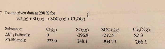 Solved Use of the given data at 298 K for A) calculate | Chegg.com