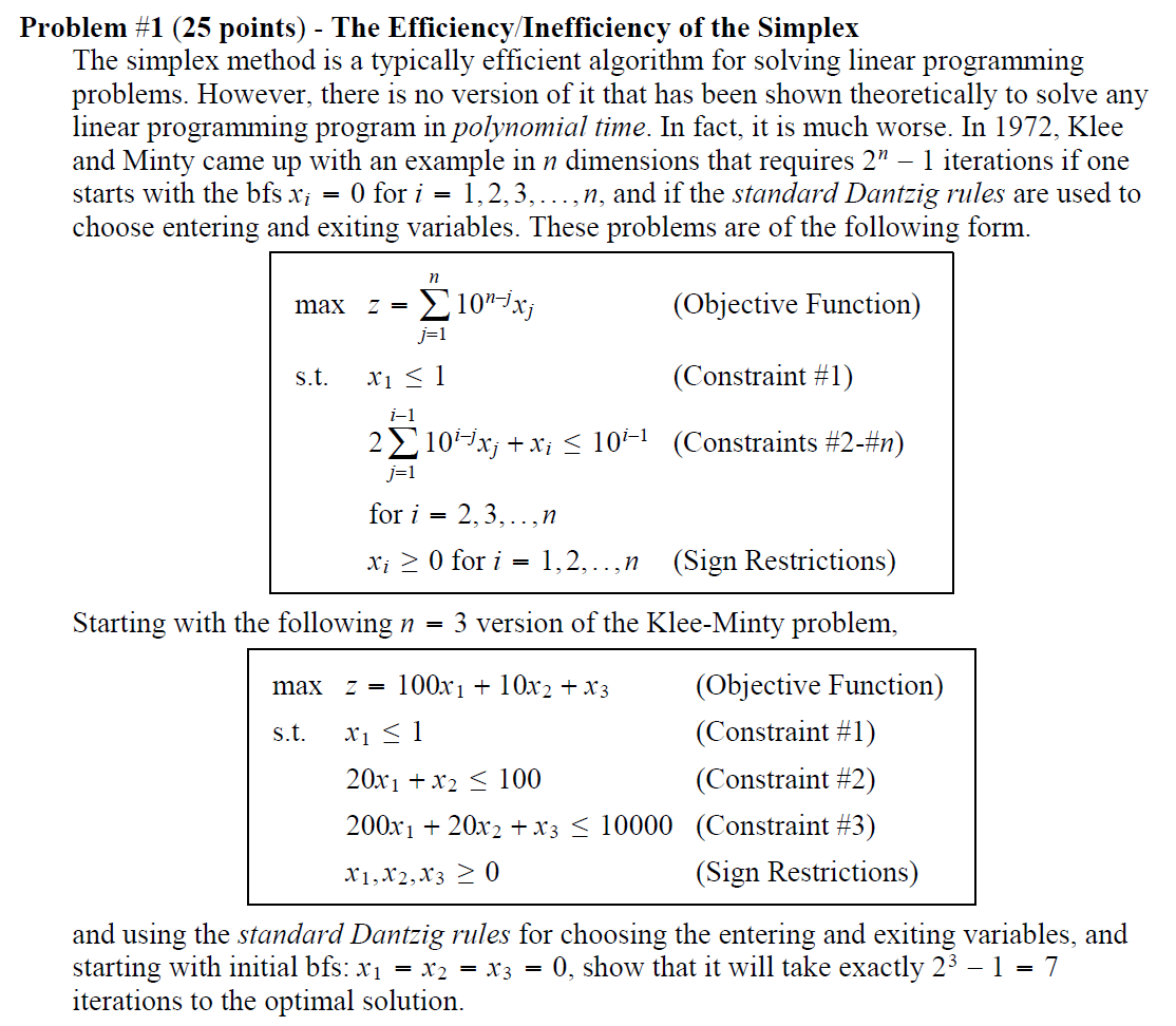 Problem #1 ( 25 points) - The Efficiency/Inefficiency | Chegg.com