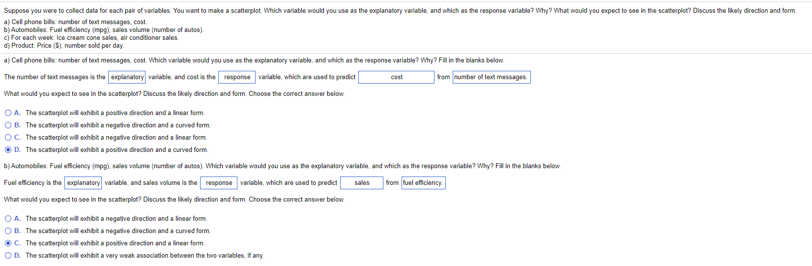 Solved Suppose you were to collect data for each pair of | Chegg.com