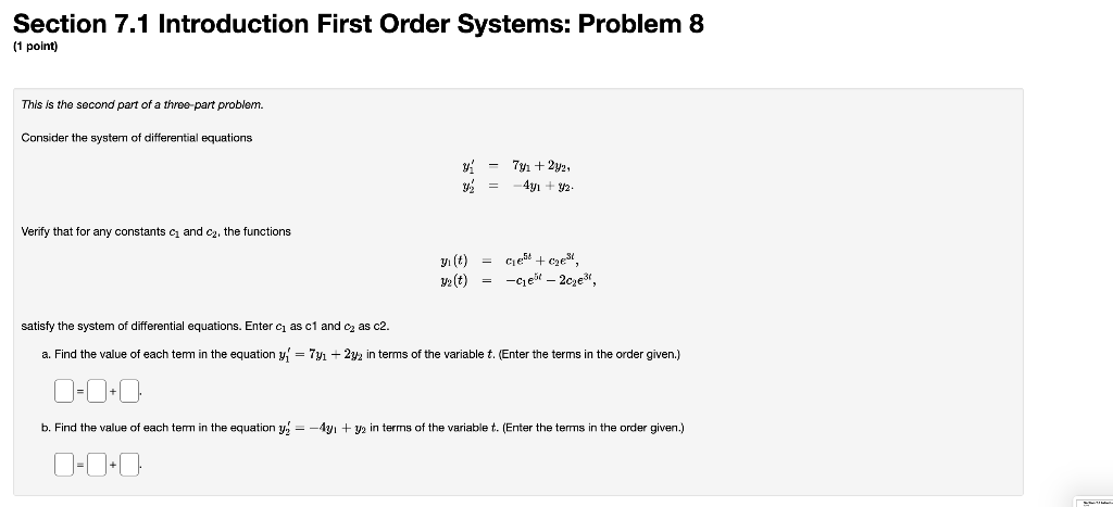 Section 7 1 Introduction First Order Systems Problem