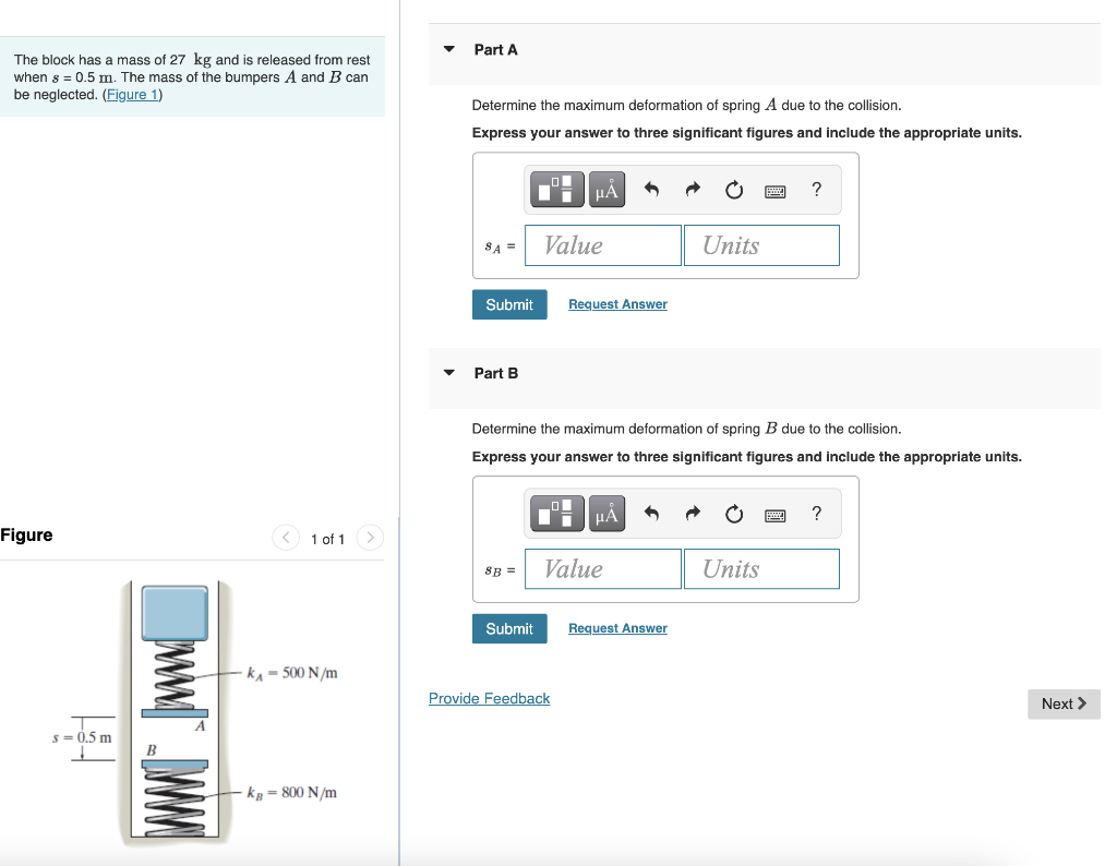 Solved The block has a mass of 27 kg and is released from | Chegg.com