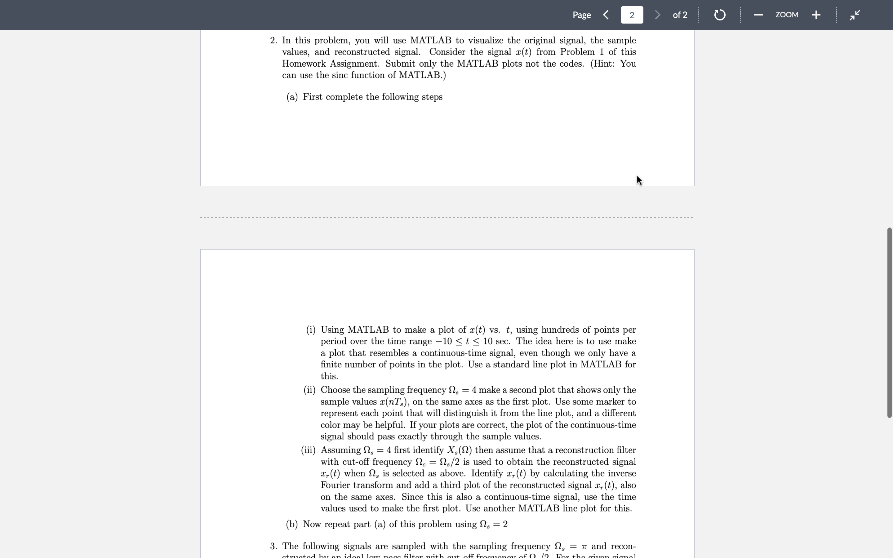 Solved 1. Two continuous time signals x(t) and y(t) are | Chegg.com