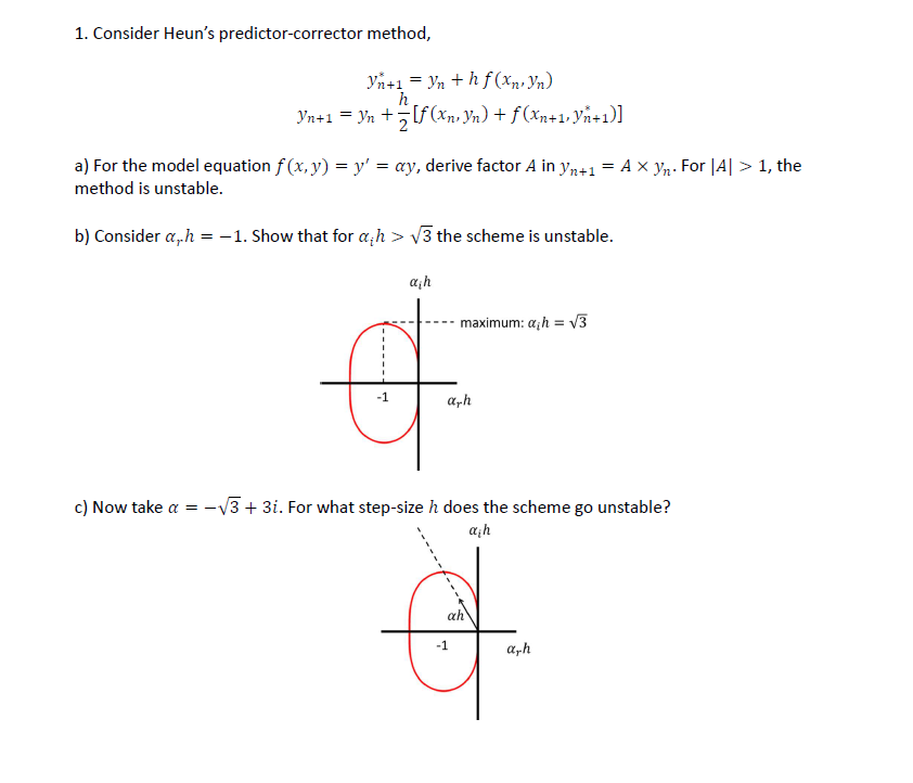 1. Consider Heun's predictor-corrector method, | Chegg.com