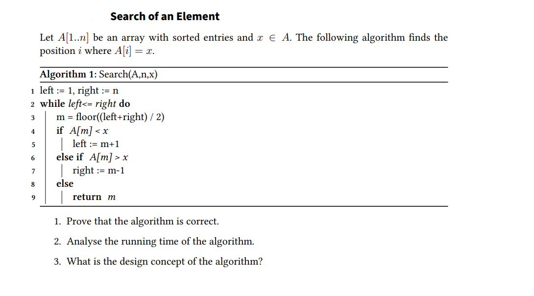 Solved Search of an Element Let A[1..n] be an array with | Chegg.com