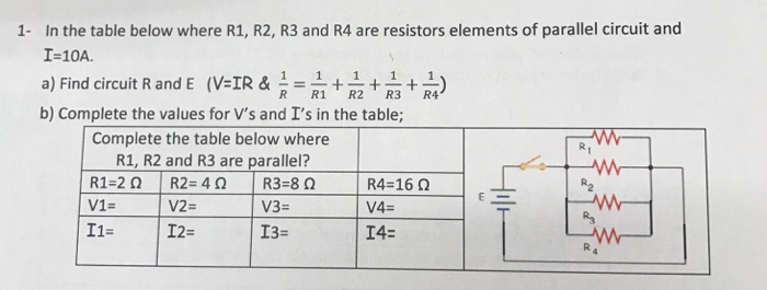Solved In the table below where R1, R2, R3 and R4 are | Chegg.com
