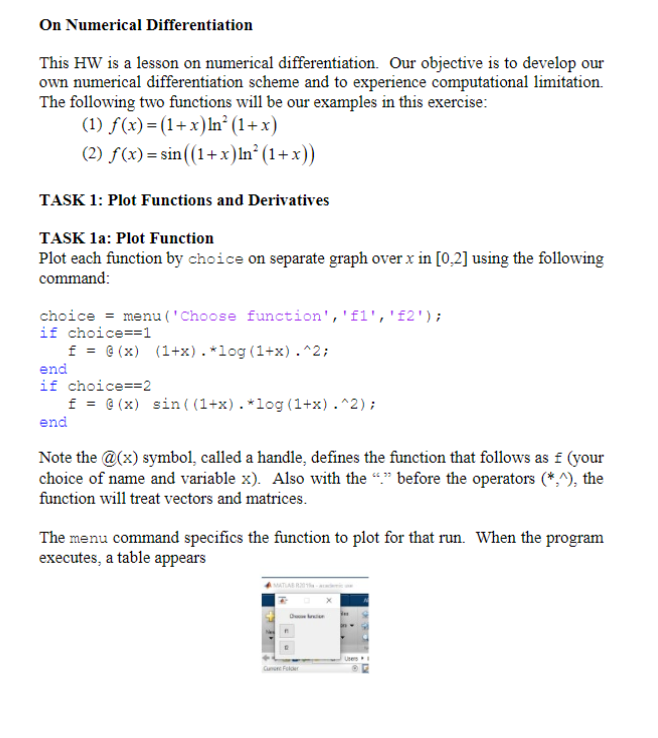 Solved On Numerical Differentiation This HW is a lesson on | Chegg.com