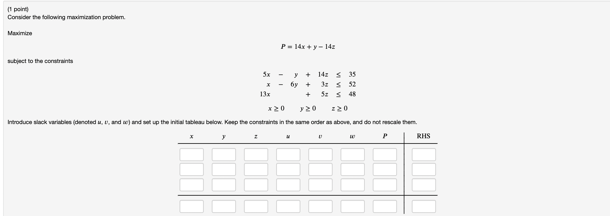 Solved 1 Point Consider The Following Maximization