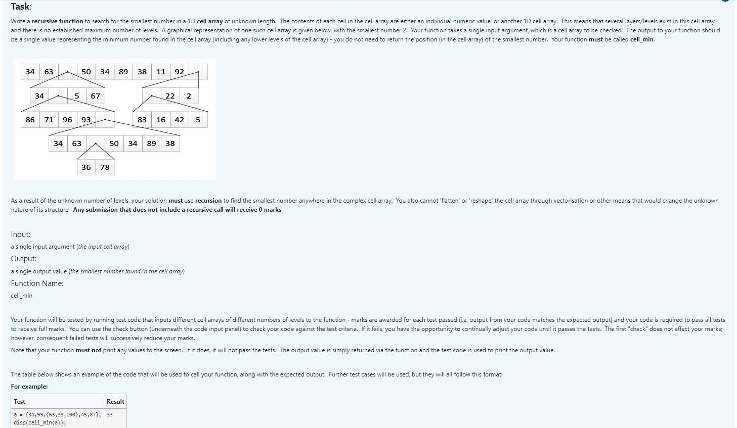 Solved Task: Write a recursive function to search for the | Chegg.com