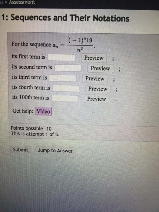 Solved s> Assessment 1: Sequences and Their Notations (-1) | Chegg.com
