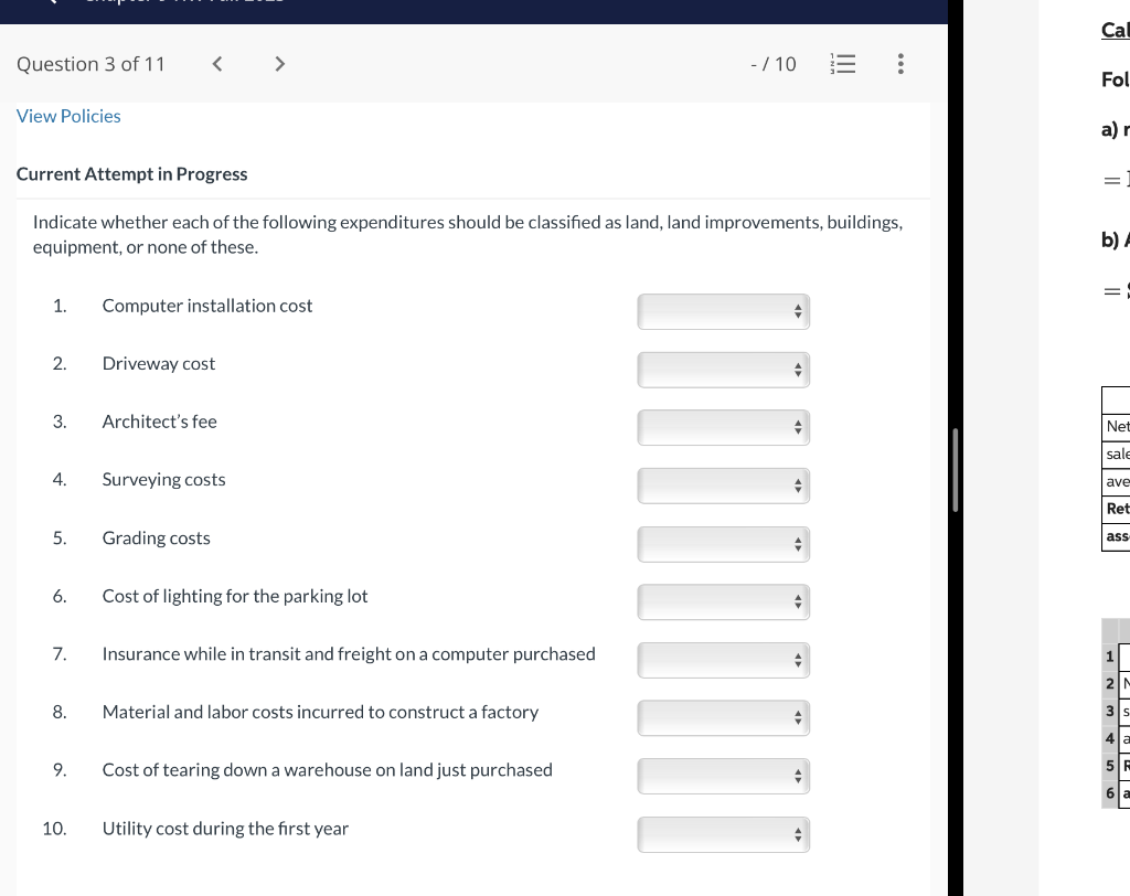 Solved Current Attempt in Progress b) \begin{tabular}{|l|} | Chegg.com